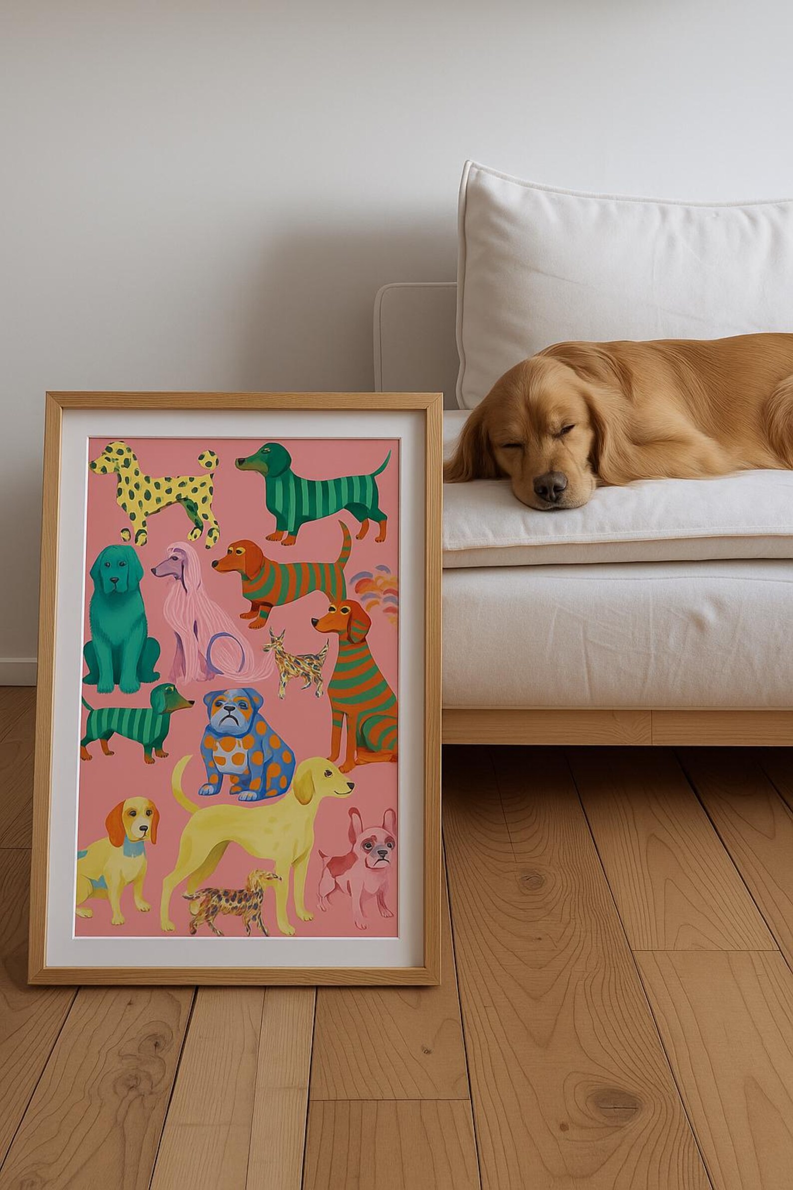 Colourful Dog Wall Art, Playful Printable Pop Art Animal Poster, Pet ...