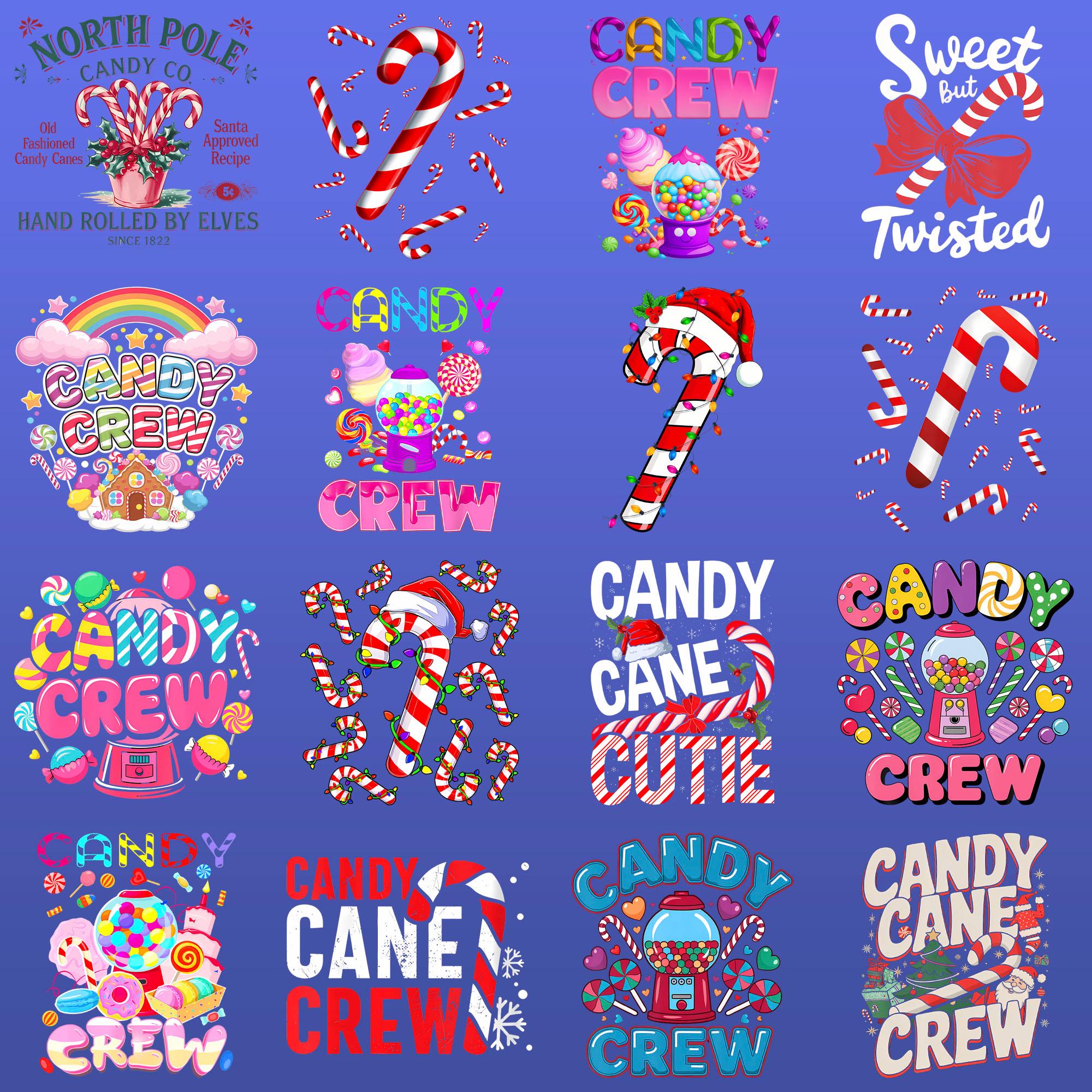 Candy Cane Crew PNG, Funny Christmas Family Matching Lights Shirt ...