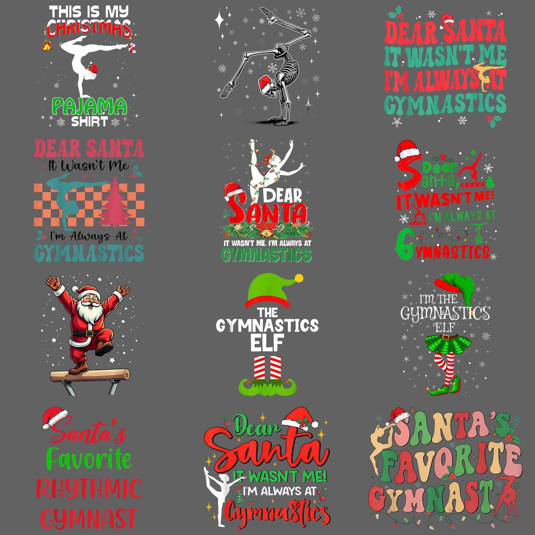 Santa’s Favorite Gymnast PNG – Funny Christmas Holiday Gymnast Lover ...