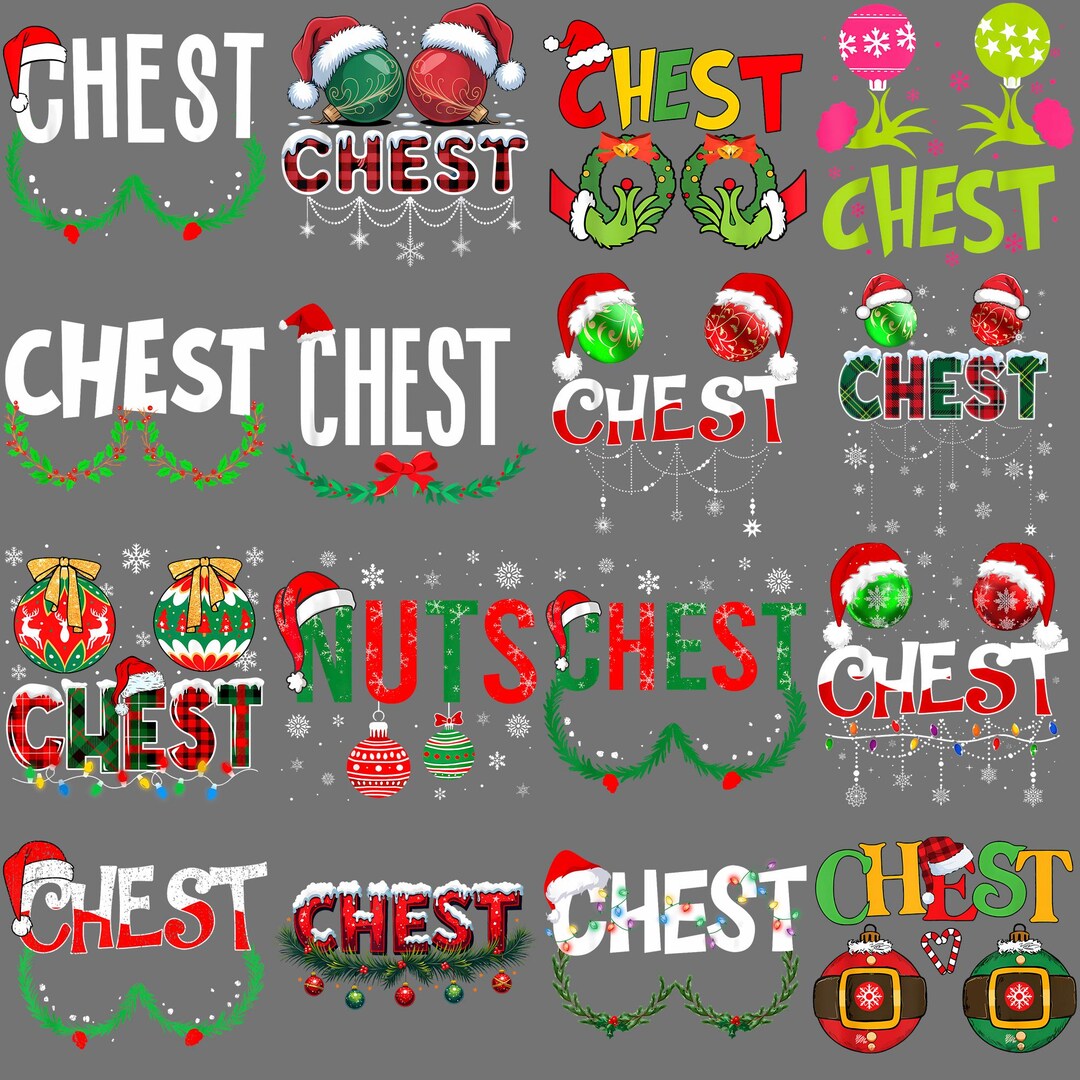 Funny Chest Nuts Christmas PNG – Couples Matching Pajamas Holiday ...