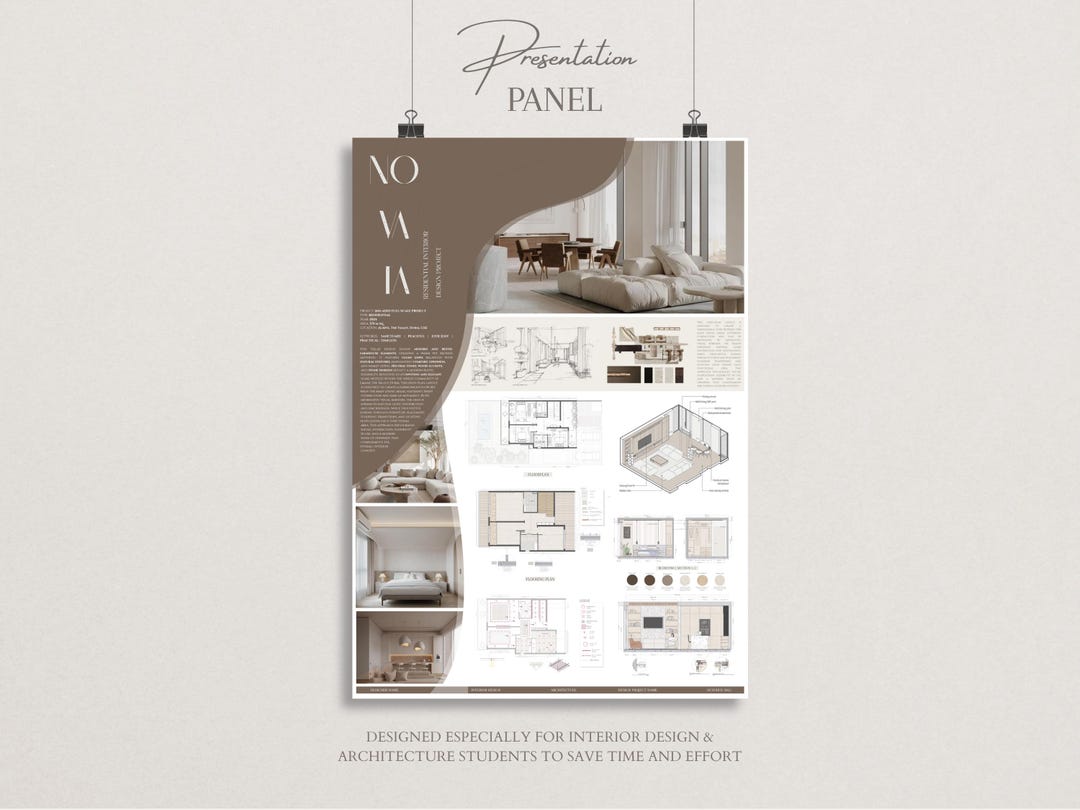 Onde Interior Design Presentation Panel Template (canva) - Etsy