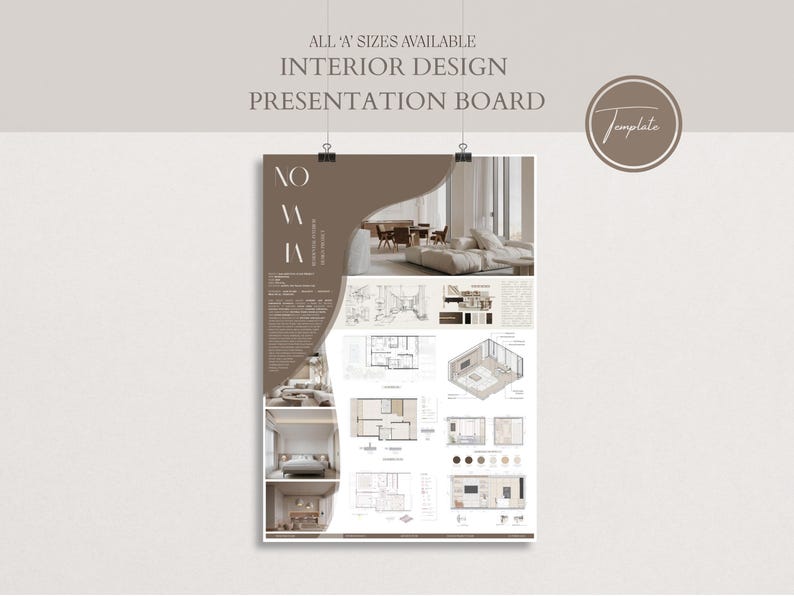 Onde Interior Design Presentation Panel Template (canva) - Etsy