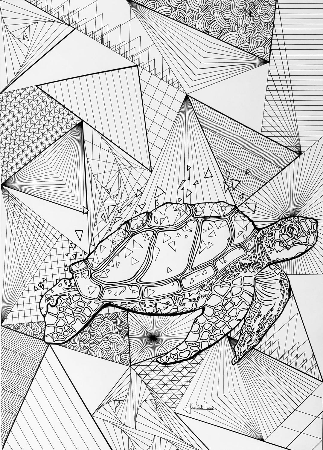 Turtle Zentangle Poster - Instant Download - Unique Art Print ...