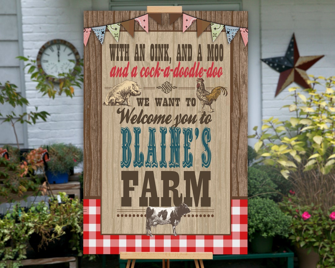 Farm Birthday Party, Farm Party Signs, Farm Birthday Party Decorations ...