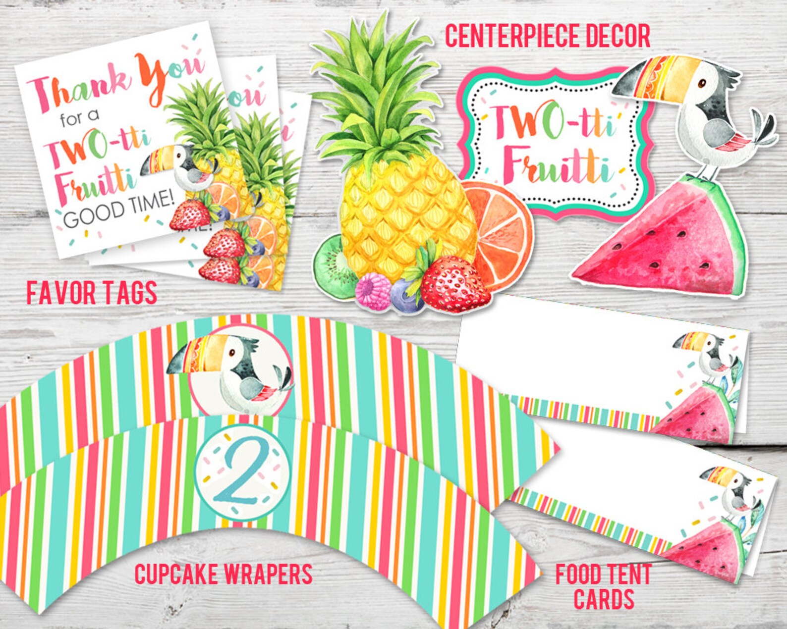 Twotti Fruitti Birthday Party Kit PRINTABLE Twotti Fruitti - Etsy