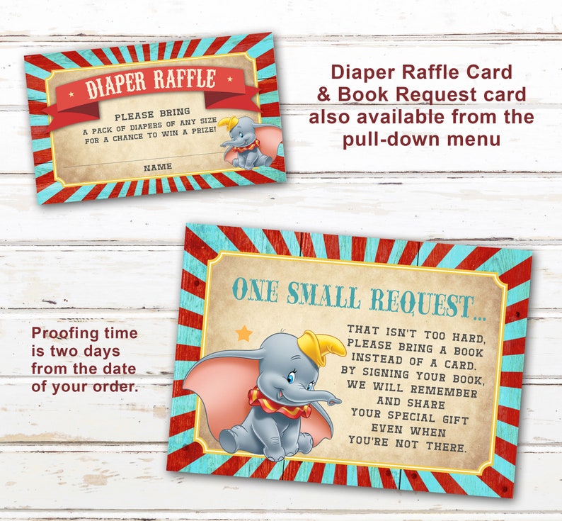 Dumbo Baby Shower Invitation Set Dumbo Party Invitation - Etsy