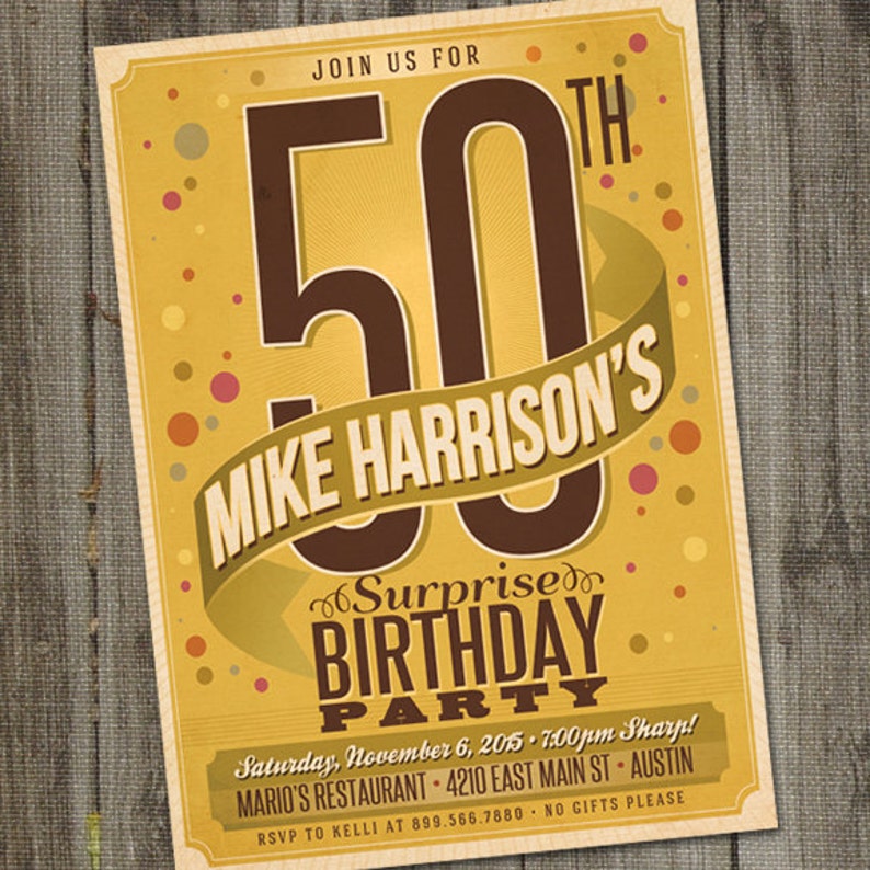 Adult Birthday Invitation Printable Surprise Birthday Etsy