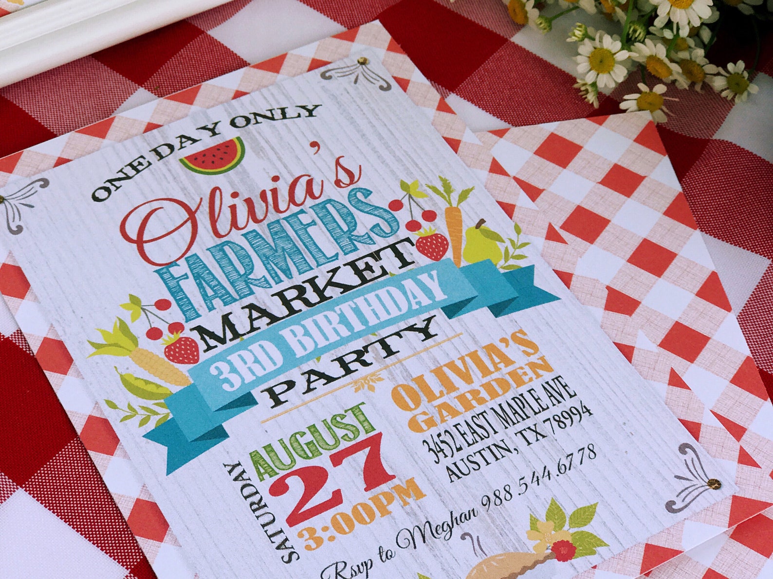 Farmers Market Birthday Invitation Farmer Market Invite | Etsy