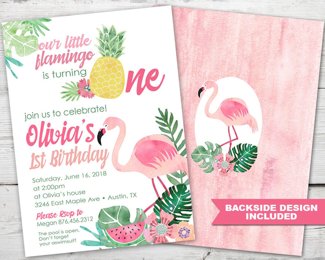 Flamingo Pineapple First Birthday Flamingo Pineapple Birthday | Etsy