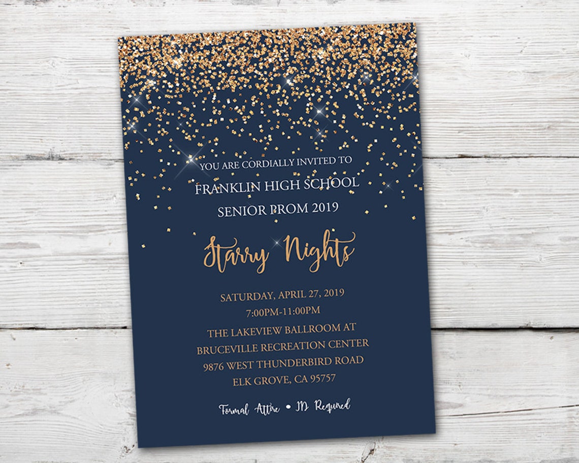 Starry Nights Invitation Starry Nights Theme Prom | Etsy