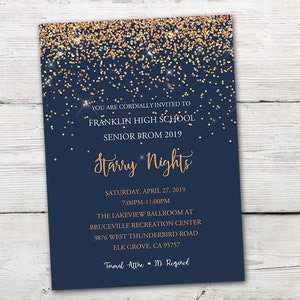 Starry Nights Invitation, Starry Nights Theme, Prom Invitations and Tickets, Prom Invitation ...