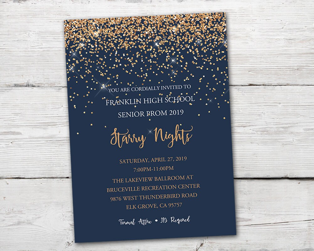 Starry Nights Invitation Starry Nights Theme Prom | Etsy