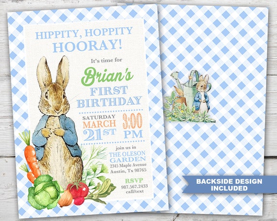 Invitations & Announcements Peter Rabbit Birthday Invitations Boy ...