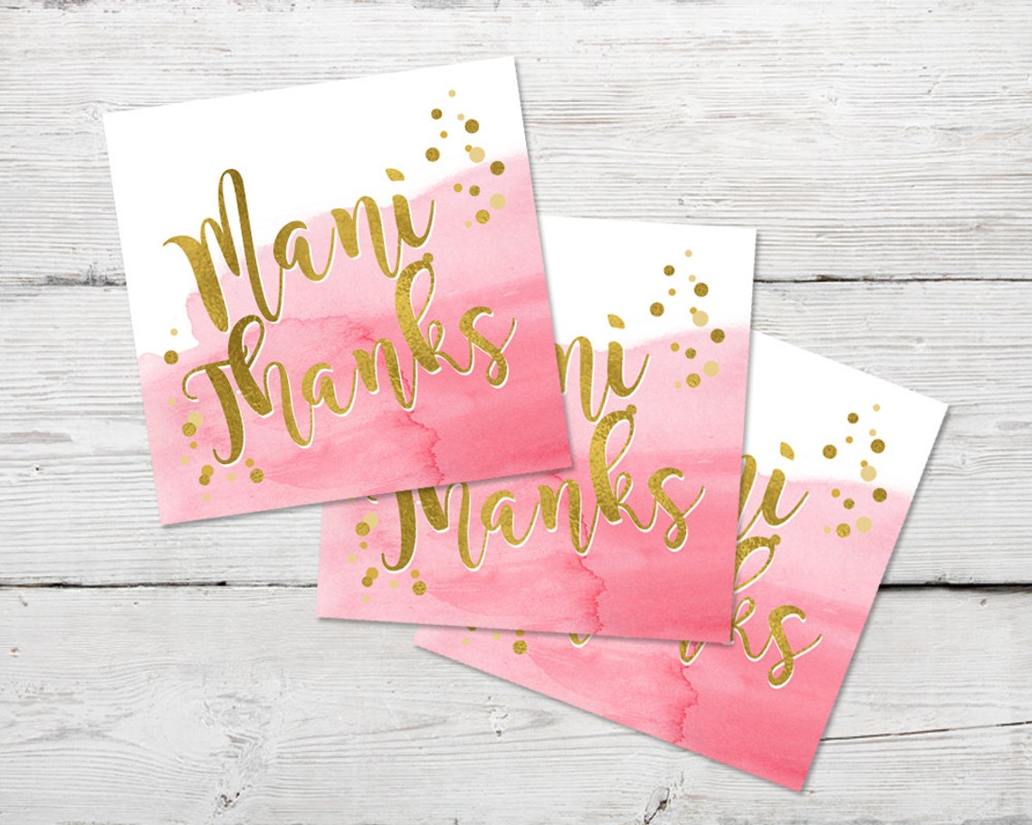 Mani Thanks Gift Thank You Tags PRINTABLE Brunch and Bubbly | Etsy