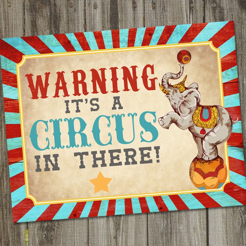 Vintage Circus Birthday PRINTABLE 14x11" Party Sign, Vintage Circus ...
