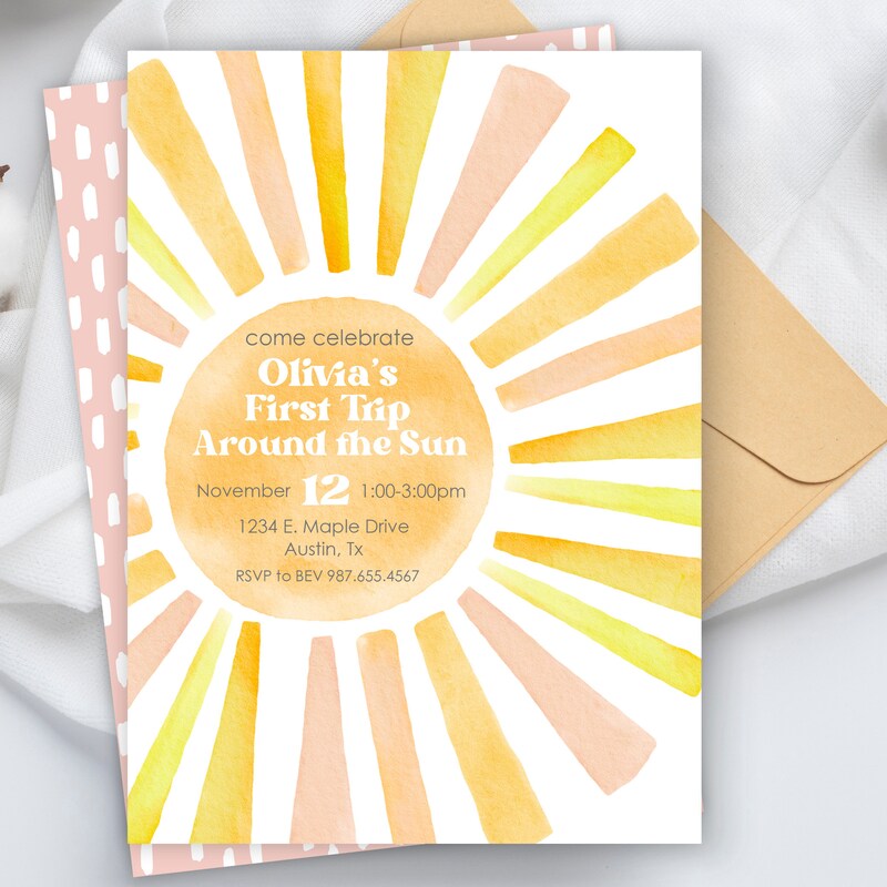 Sun Invitation - Etsy