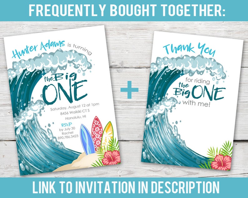 The Big ONE Thank You Card PRINTABLE the Big One Invitation | Etsy