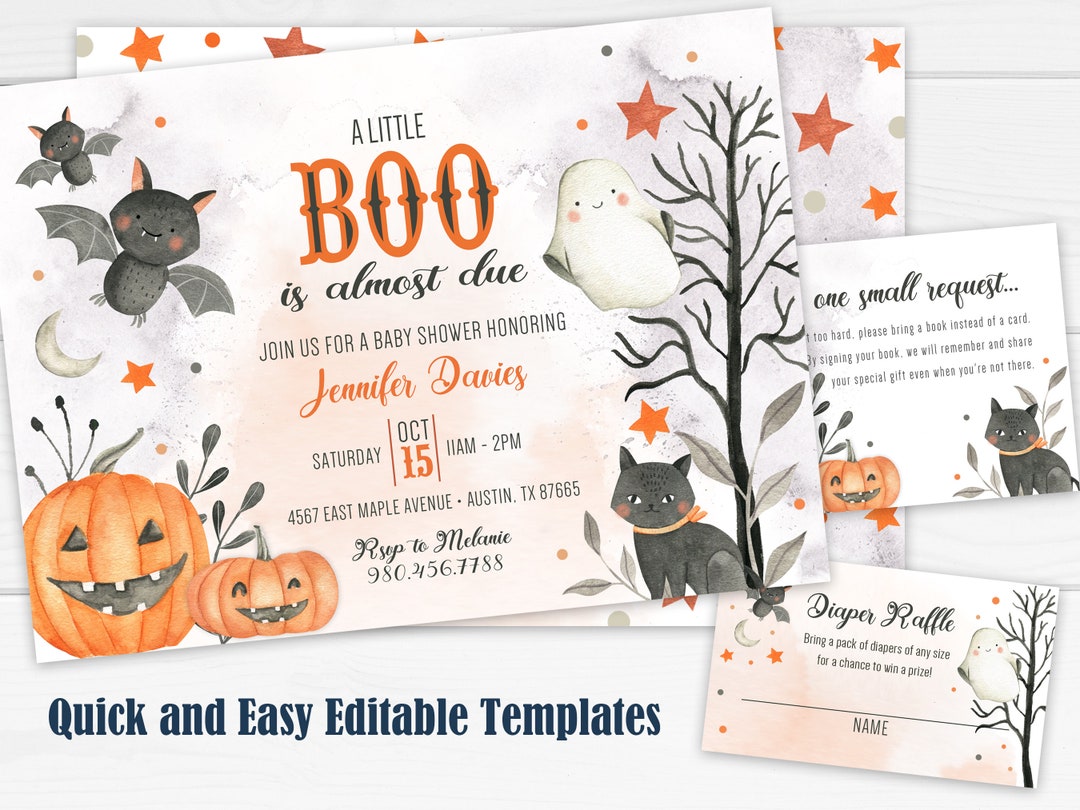 A Little Boo is Almost Due Baby Shower Invitation, Little Boo Baby ...