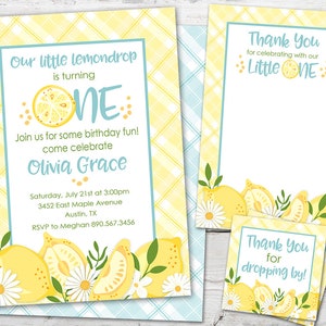 Lemon First Birthday Invitations, Lemon First Birthday, Lemon Birthday ...