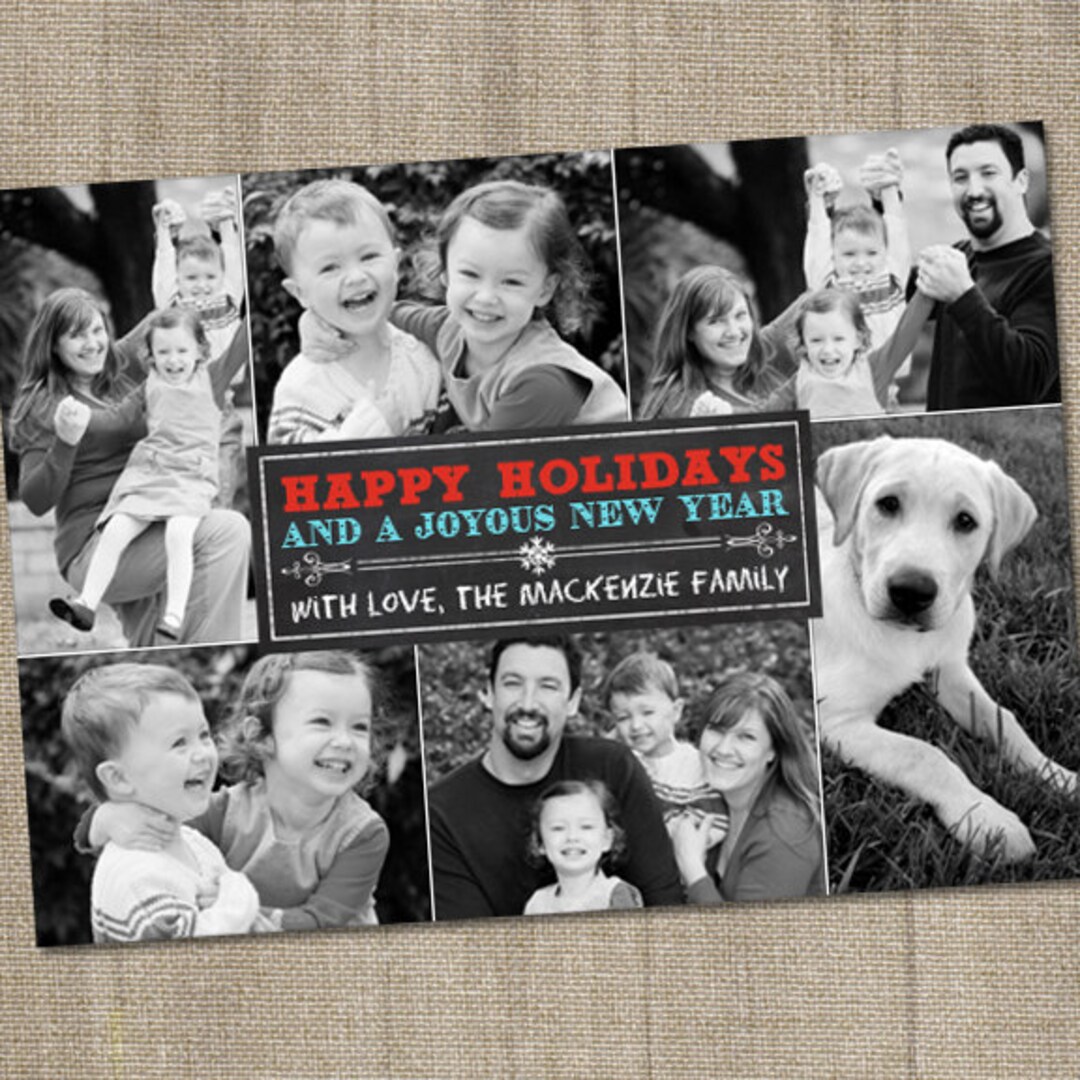 Holiday Photo Card, Multi Photo Christmas Photo Card, Family Christmas ...