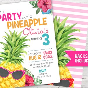 Party Like a Pineapple Invitation, Pineapple Party Invitation ...