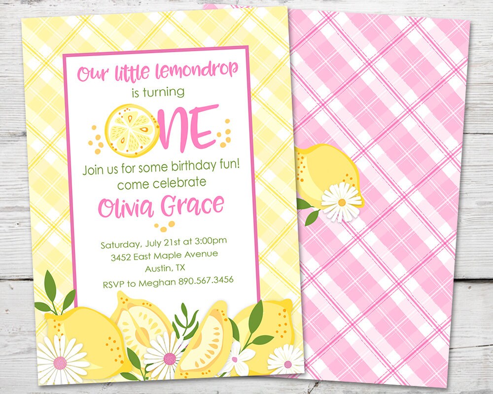 Lemon First Birthday Invitations Lemon First Birthday Lemon | Etsy