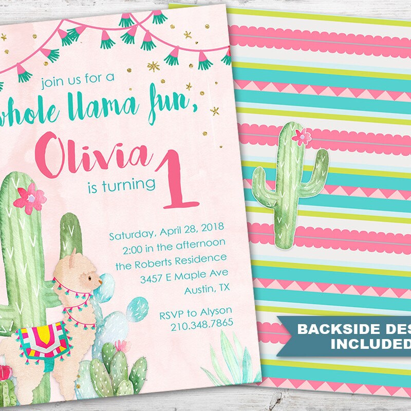 Llama First Birthday - Etsy