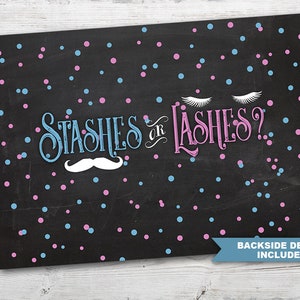 Stashes or Lashes Gender Reveal Invitation, Stashes or Lashes ...