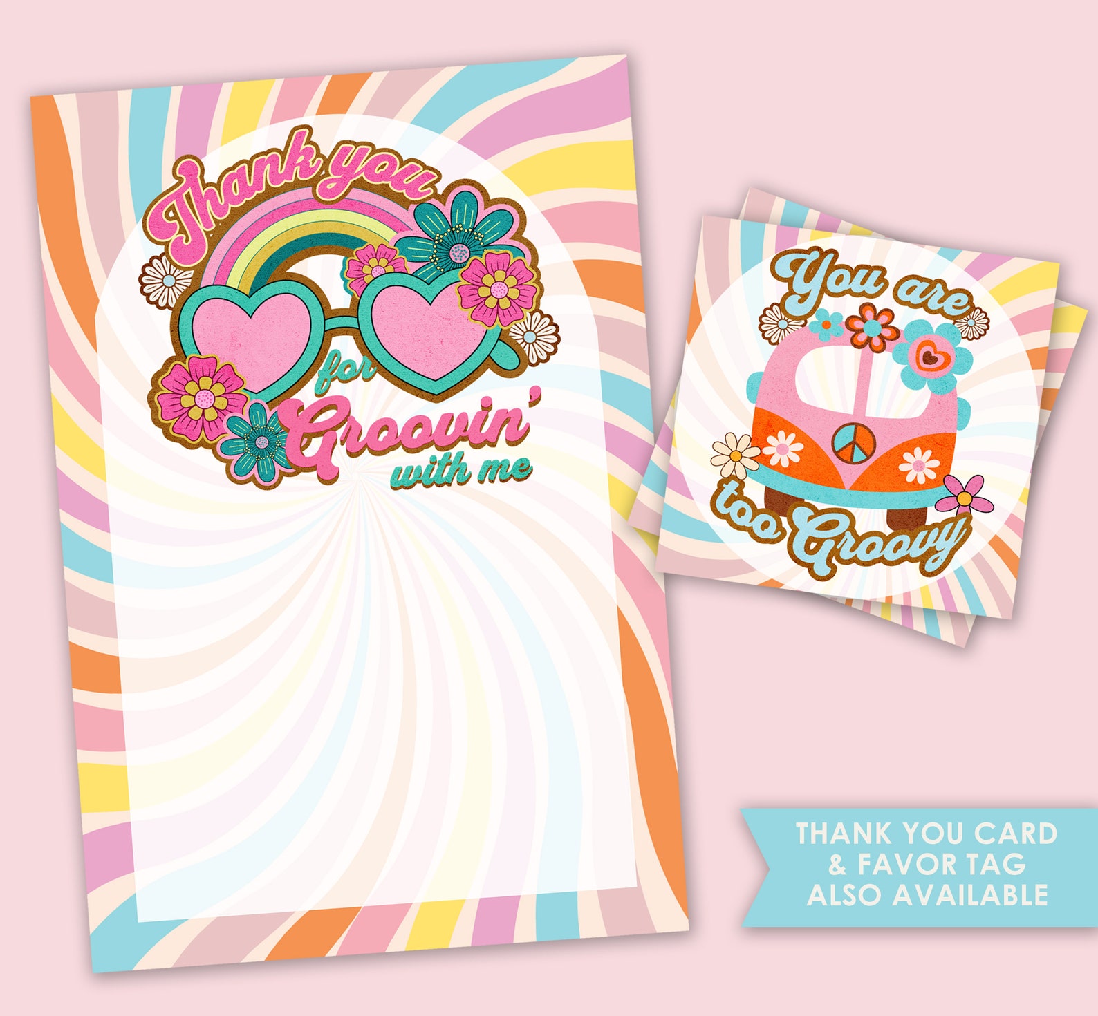 Two Groovy Party Invite Groovy Party Invitation Two Groovy - Etsy