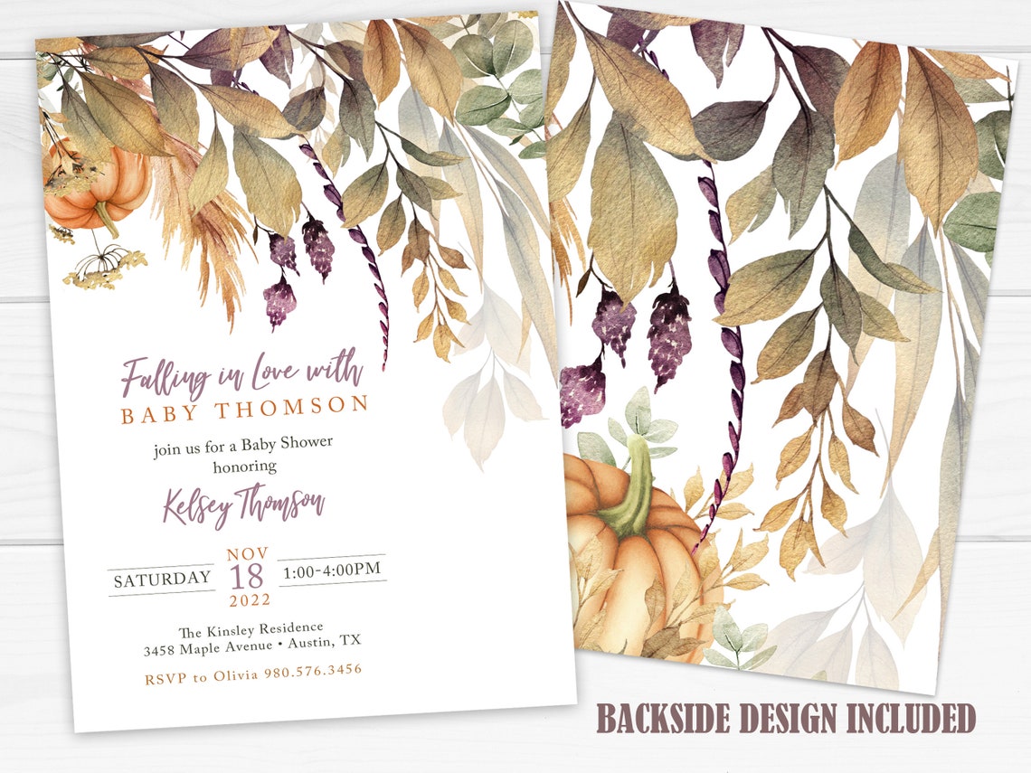 Falling in Love Baby Shower Invitation Fall Baby Shower - Etsy