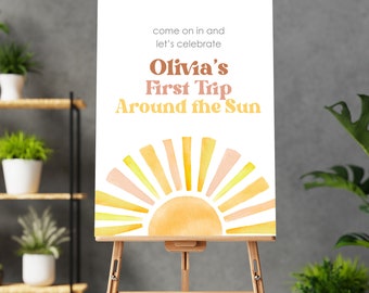 First Year Around the Sun Birthday Poster (1st Birthday Party ...
