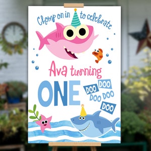 Baby Shark Welcome Sign, Baby Shark Welcome Poster Baby Shark Birthday ...