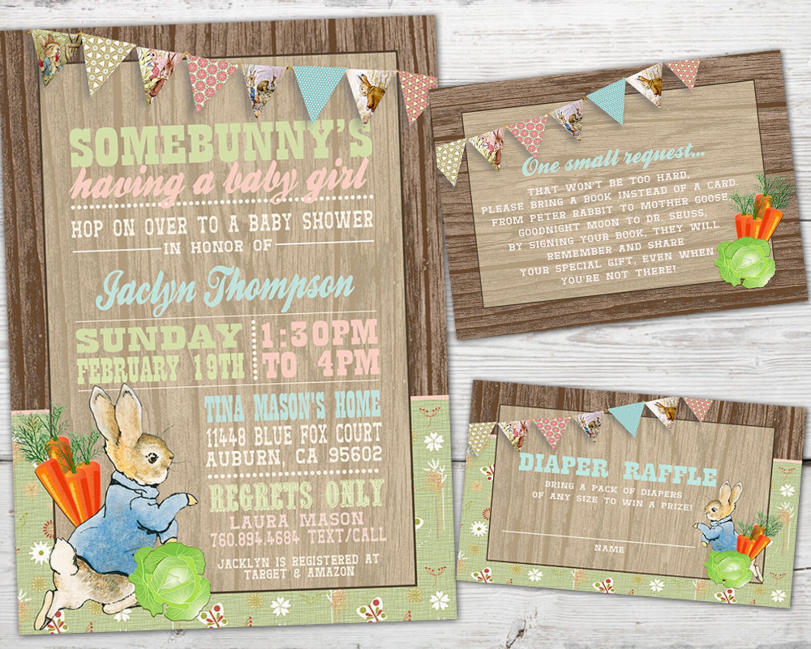 Peter Rabbit Invitation Peter Rabbit Baby Shower Bunny Baby - Etsy