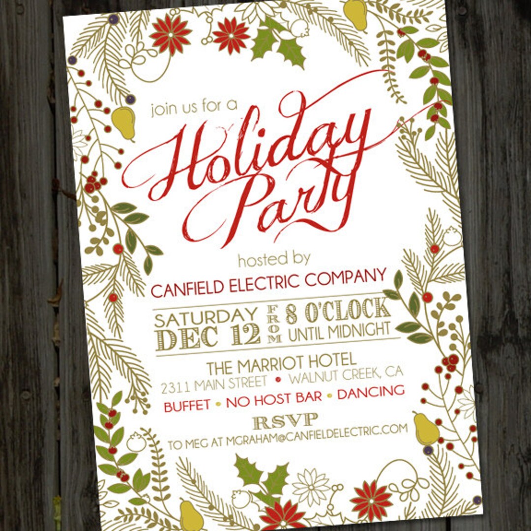 Christmas Party Invitations Elegant, Christmas Party Invitation ...