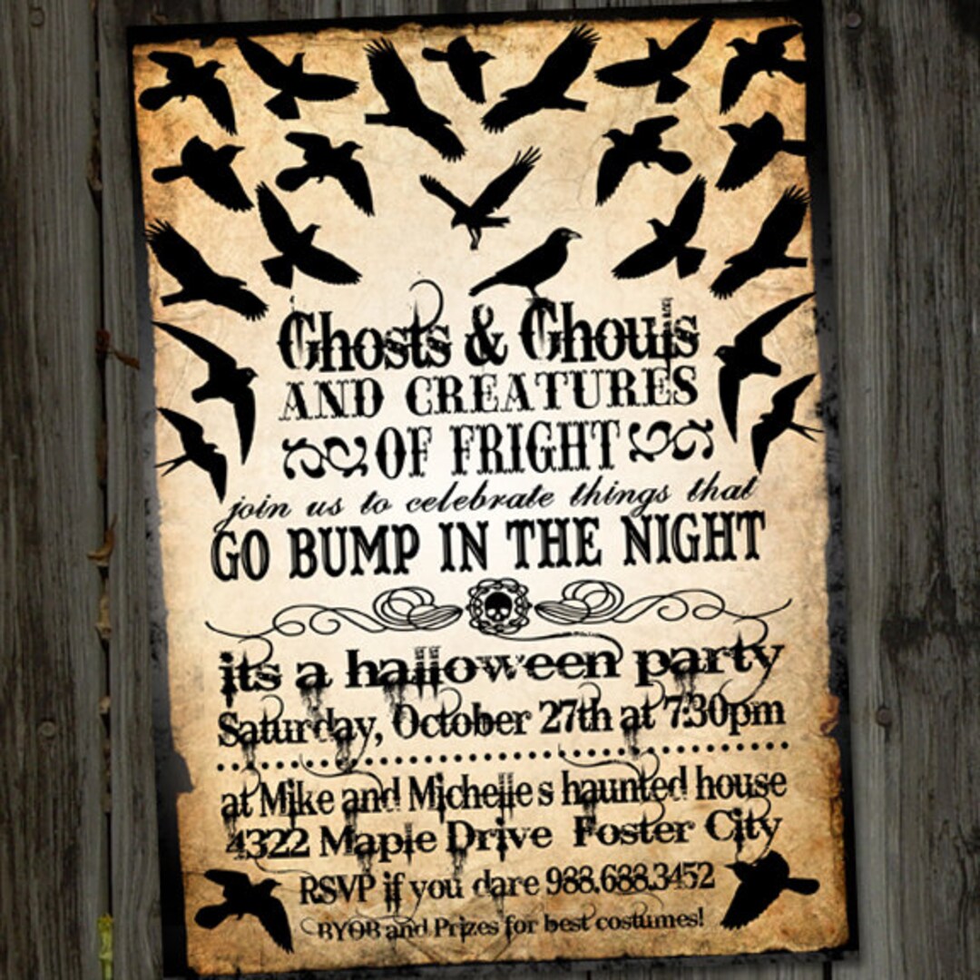 Halloween Invitation for Adults, Halloween Invite PRINTABLE, Unique ...