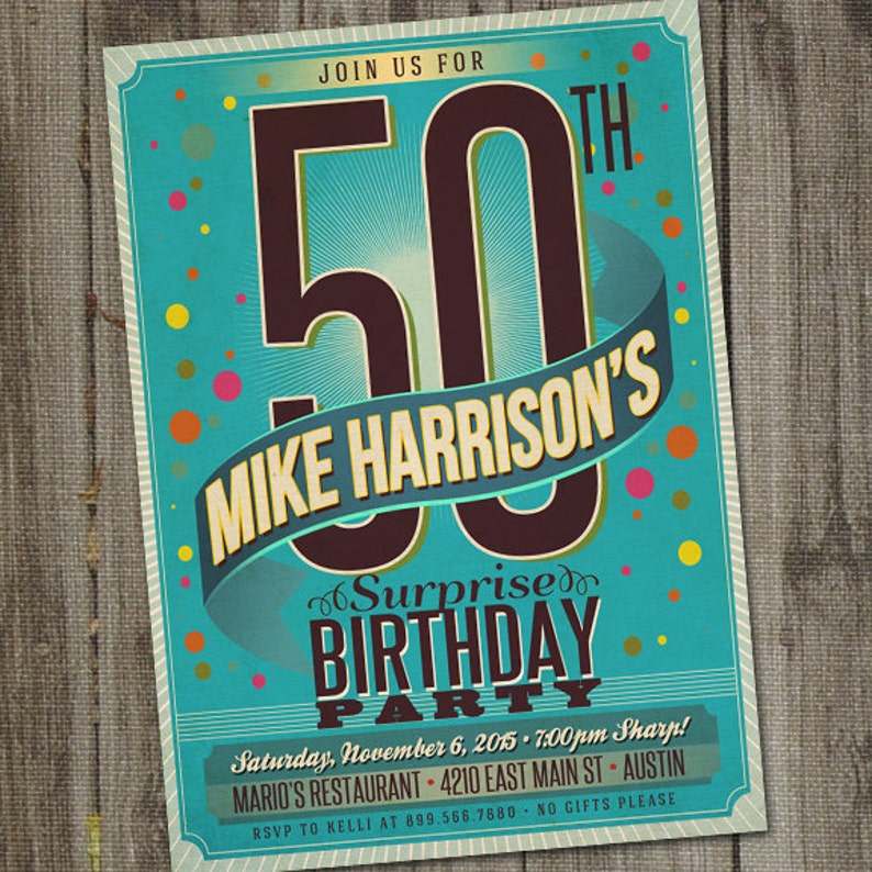 Adult Birthday Invitation Printable Surprise Birthday Etsy