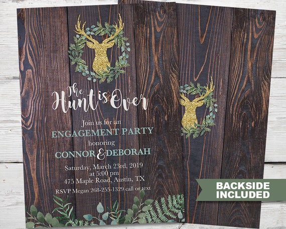 The Hunt is Over Engagement Party Invitation, Hunt is Over Invitations ...