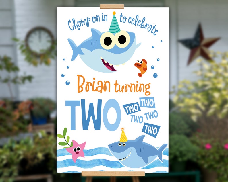 Baby Shark Welcome Sign Baby Shark Welcome Poster Baby Shark - Etsy