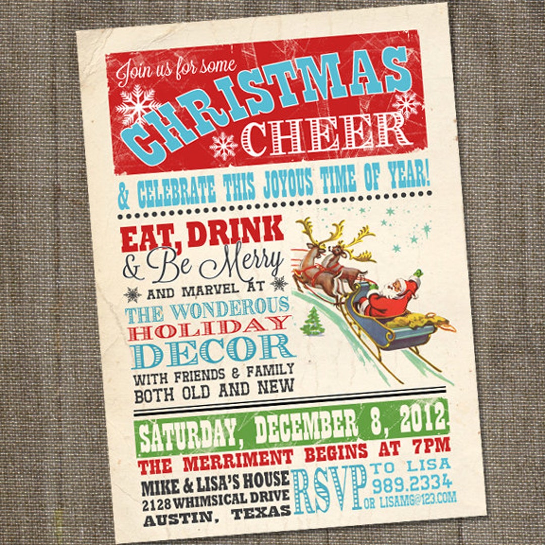 Christmas Party Invitations PRINTABLE, Christmas Party Invitations ...