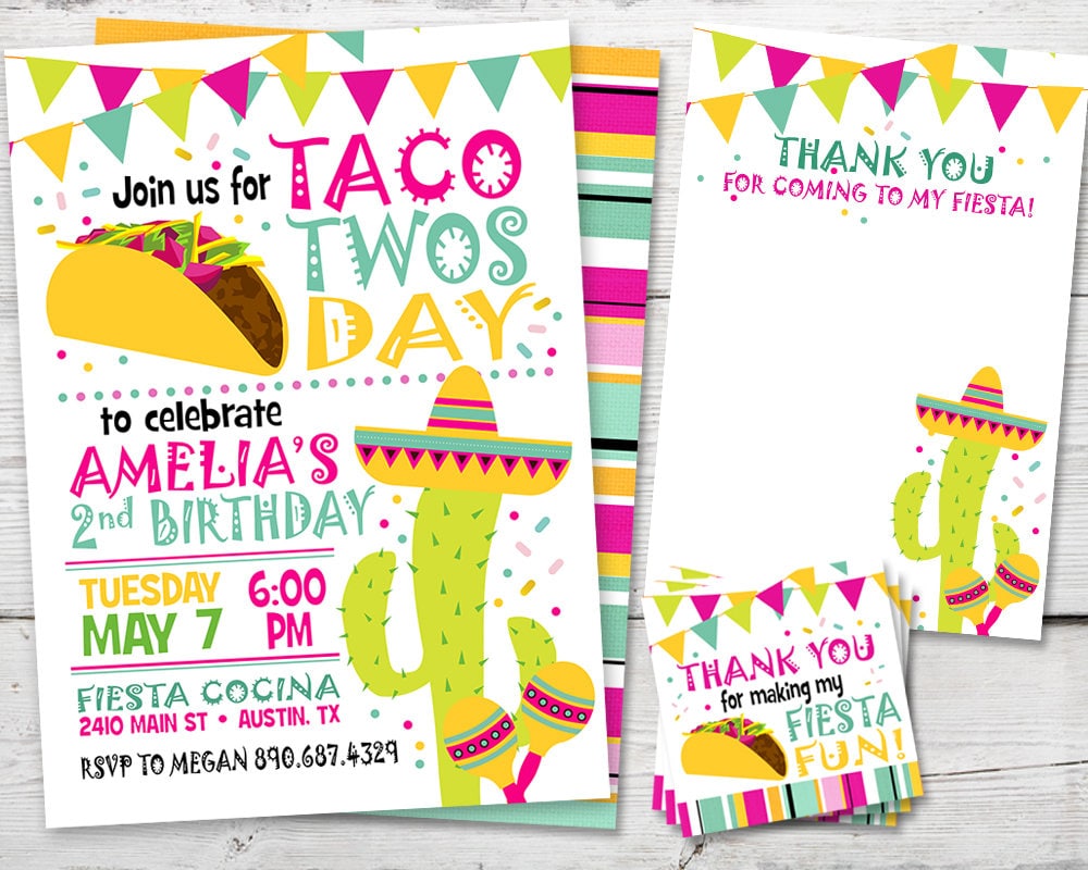 Taco Twosday Invitation Taco Twosday Party Taco Tuesday | Etsy