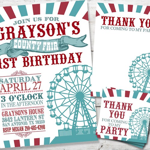 County Fair Birthday Invitation County Fair Party | Etsy
