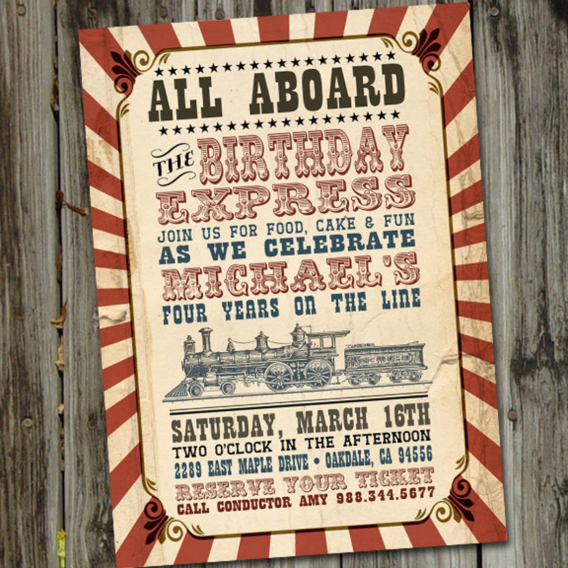 Train Birthday Invitation for a Train Birthday Party, Train Birthday ...