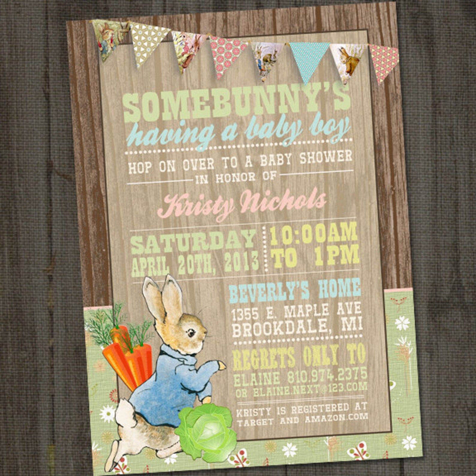 Peter Rabbit Invitation Peter Rabbit Baby Shower Bunny Baby - Etsy
