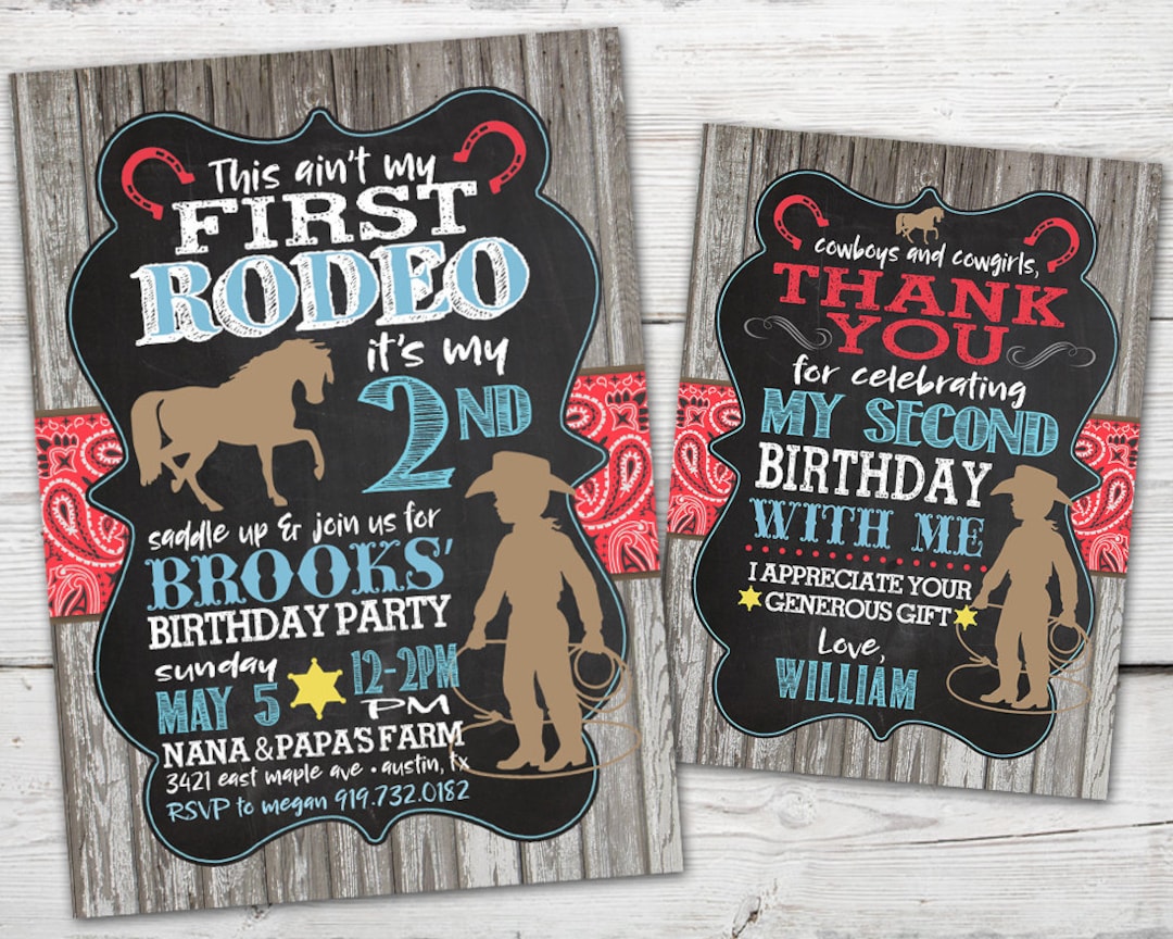 First Rodeo Birthday Invitation, First Rodeo Birthday, Cowboy Birthday ...
