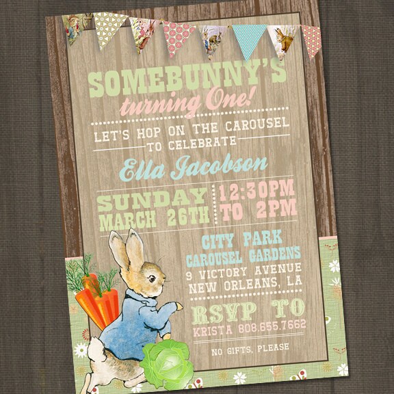 Peter Rabbit Invitation Peter Rabbit Birthday Invitation | Etsy