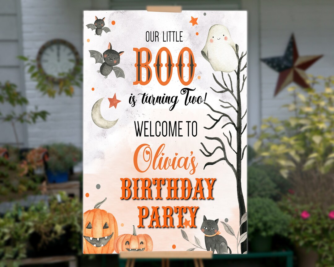 Our Little Boo is Turning Two Birthday Poster Set EDITABLE, Little Boo ...