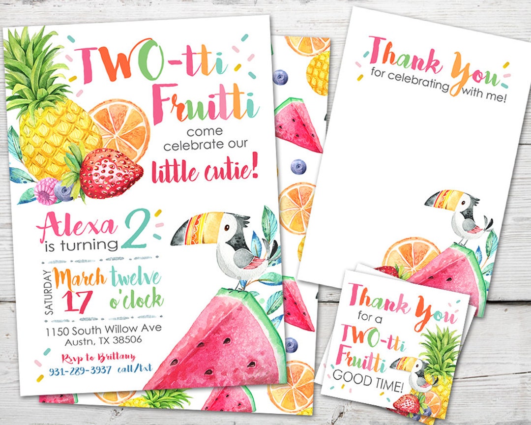 Fruit Birthday Invitation, Fruit Birthday Party Invitation, Fruit Party ...