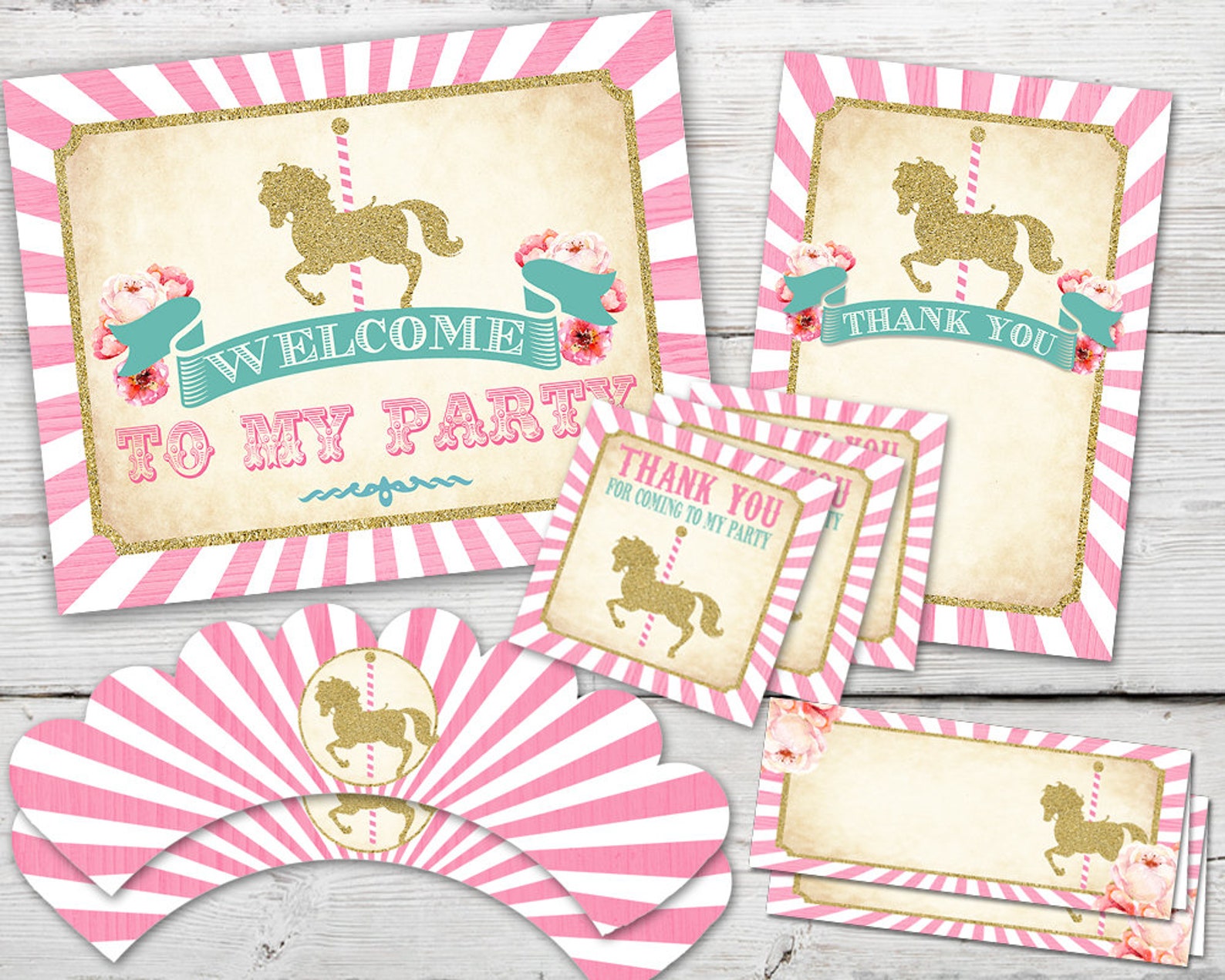 Carousel Ticket Invitations Girl, Carousel Party Invitation for a ...
