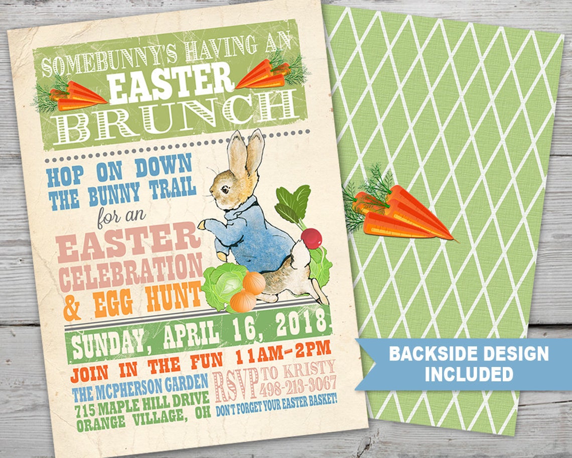 Peter Rabbit Easter Invitation Peter Rabbit Easter Brunch | Etsy