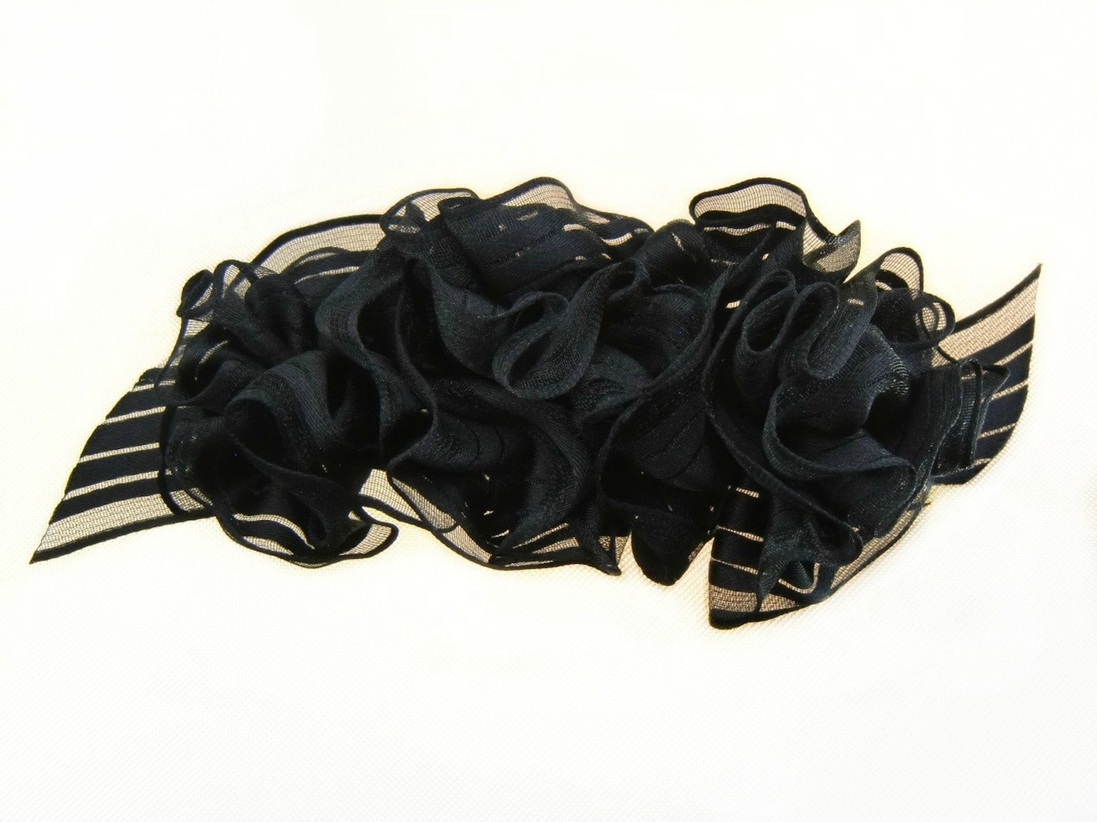 Black Ribbon Bow Barrette, Ladies Hair Bow Barrette, Handmade Ribbon ...